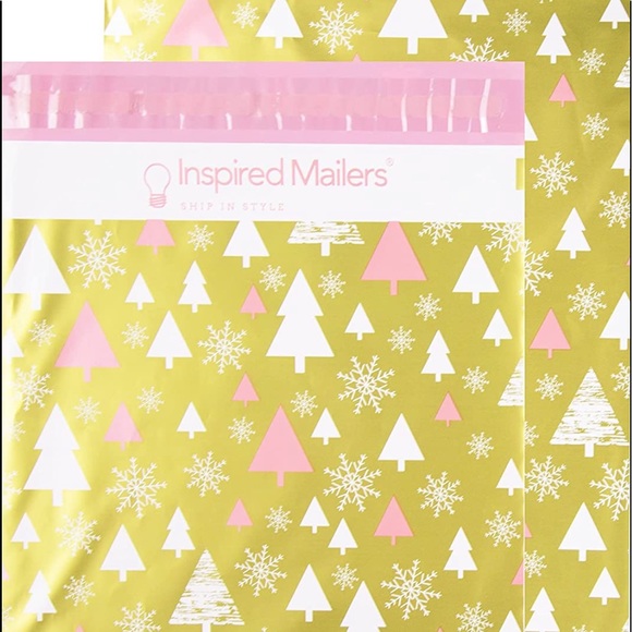 Office | Last Set2 Premium Poly Mailers Gold Christmas Trees | Poshmark